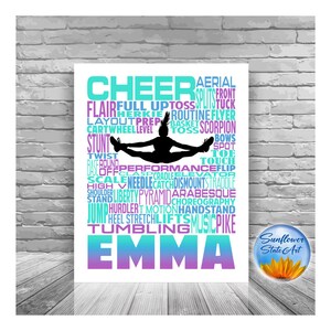Cheer Gift, Personalized Cheerleader Art, Summit Cheer Gifts, Gift for ...