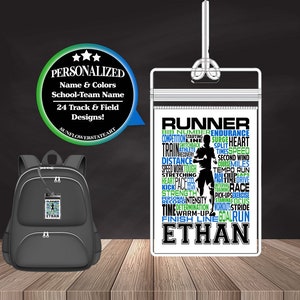 Track and Field Bag Tag, Track and Field Gift, Track & Field Custom Tag ...