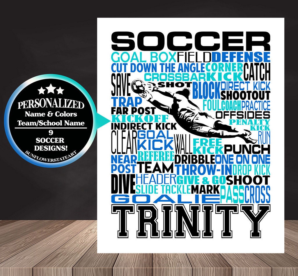 Soccer Goalkeeper Poster, Soccer Goalie Word Art, Gift for Soccer ...