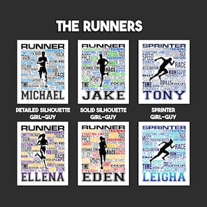 Personalized Runner Poster, Runner Typography Print, Track and Field ...