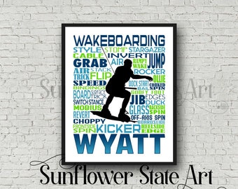 Wakeboarding wall art wakeboarder water sports wall art