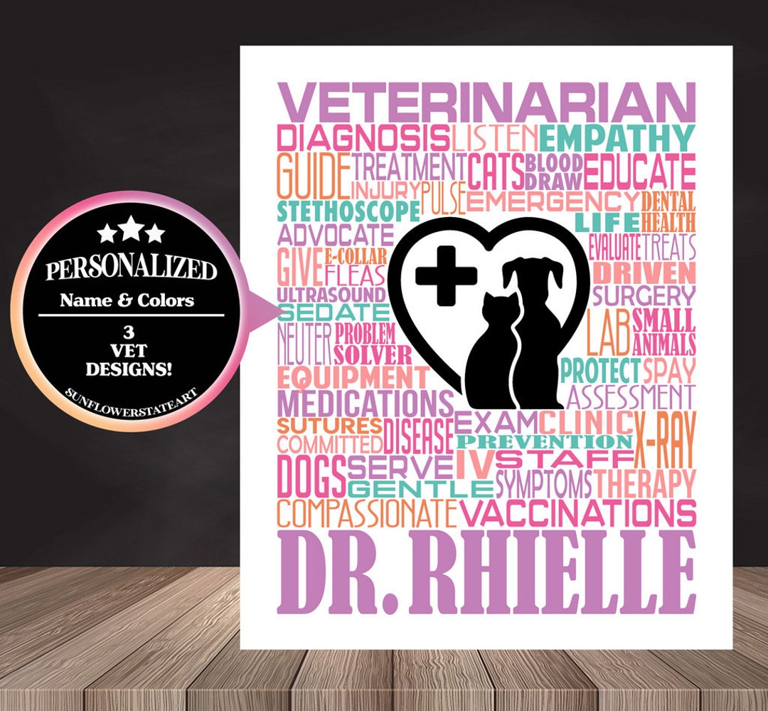 Veterinarian Office Wall Art, Vet Poster, Personalized Veterinarian ...