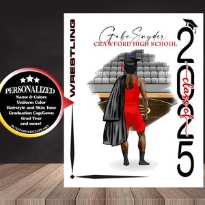 Wrestling Senior Night Poster, Wrestler Sign, Girl Wrestler Graduation ...