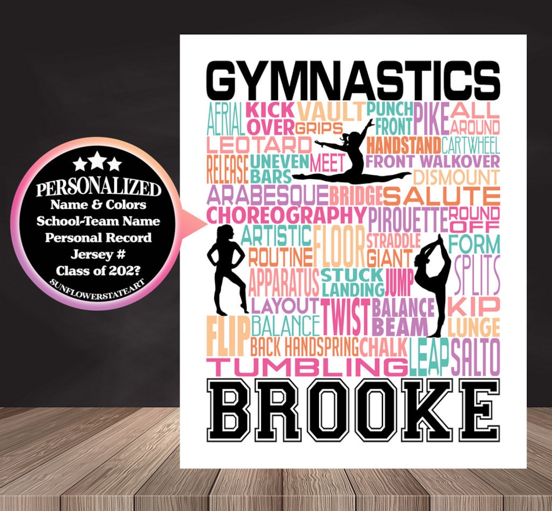 Gymnastics Word Art Poster, Gymnast Typography, Gymnast Gift, Boys ...