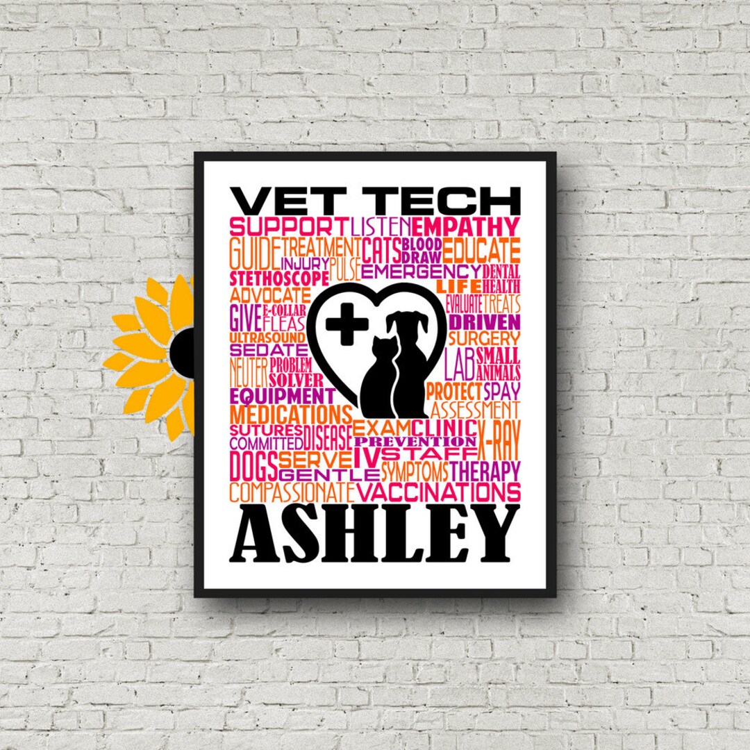 Personalized Vet Tech Poster Gift for Vet Tech Vet Tech - Etsy