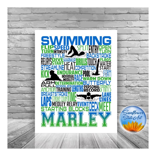 Swimming Art - Etsy