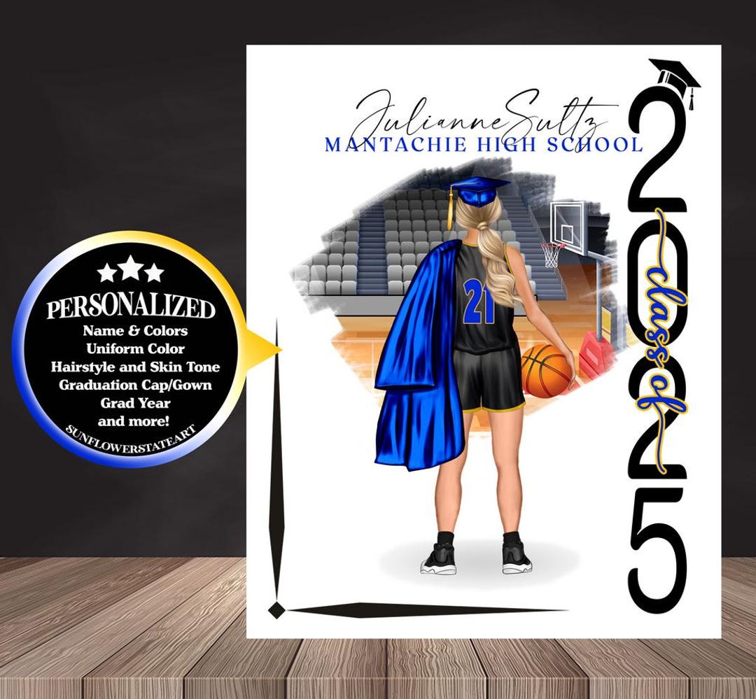 Basketball Poster, Basketball Graduation Gift, Senior Night Gift ...