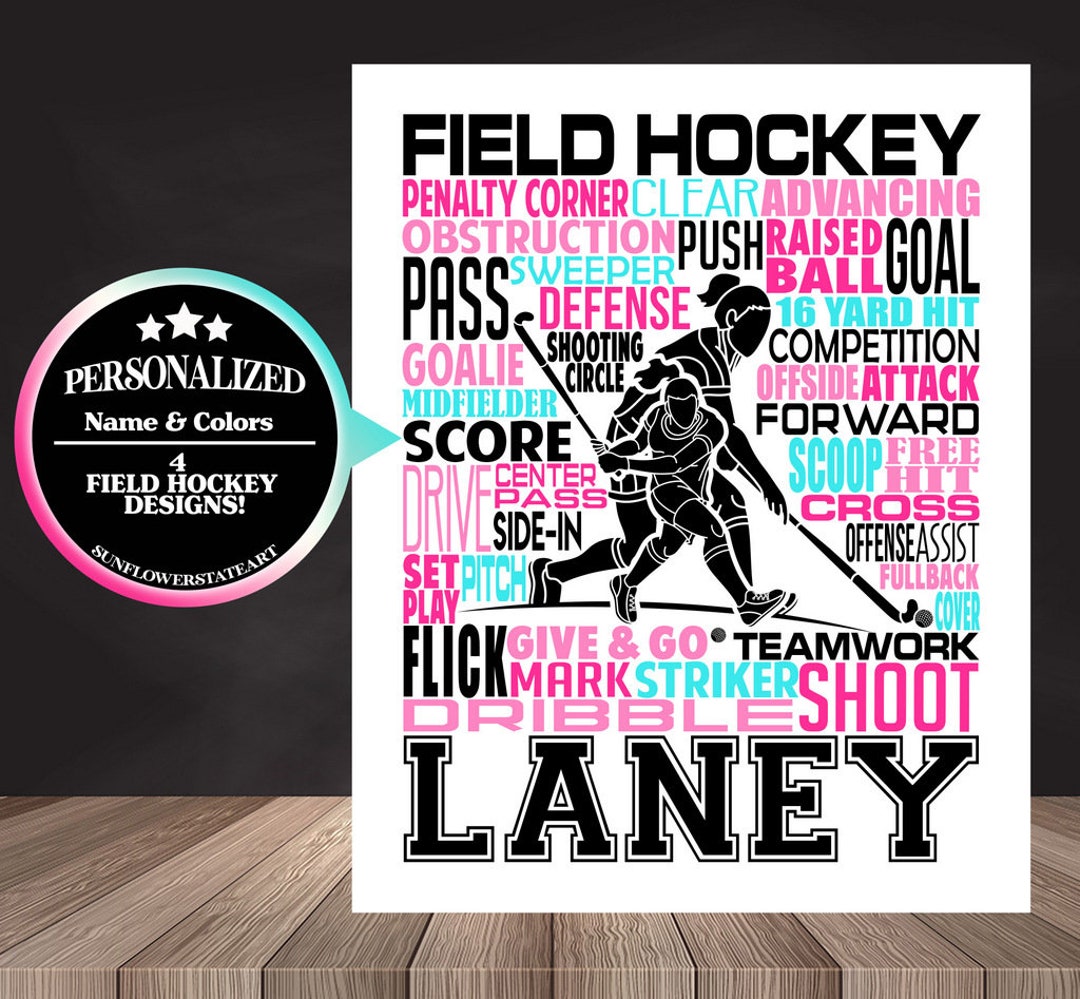 Field Hockey Poster, Personalized Field Hockey Gift, Field Hockey Word ...