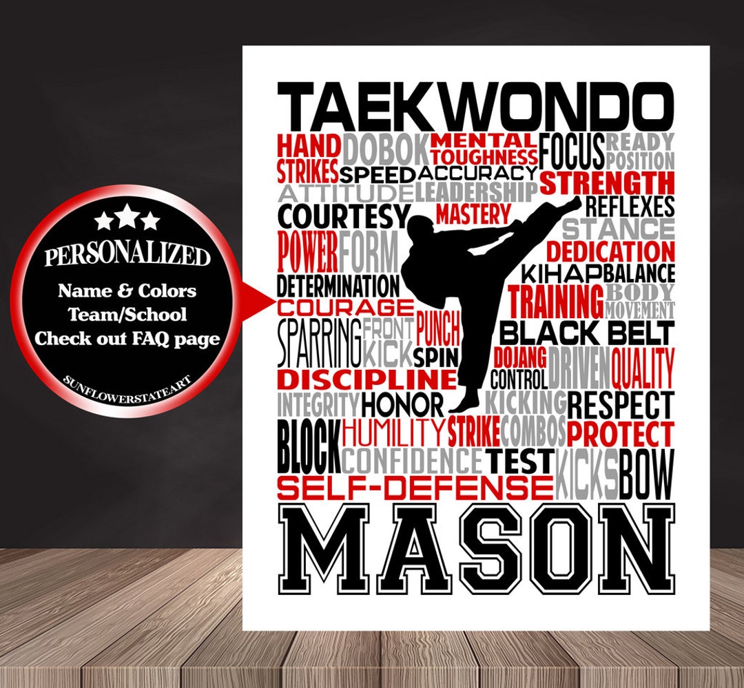 Taekwondo Poster, Taekwondo Sign, Taekwondo Gift, Gift for Taekwondo ...
