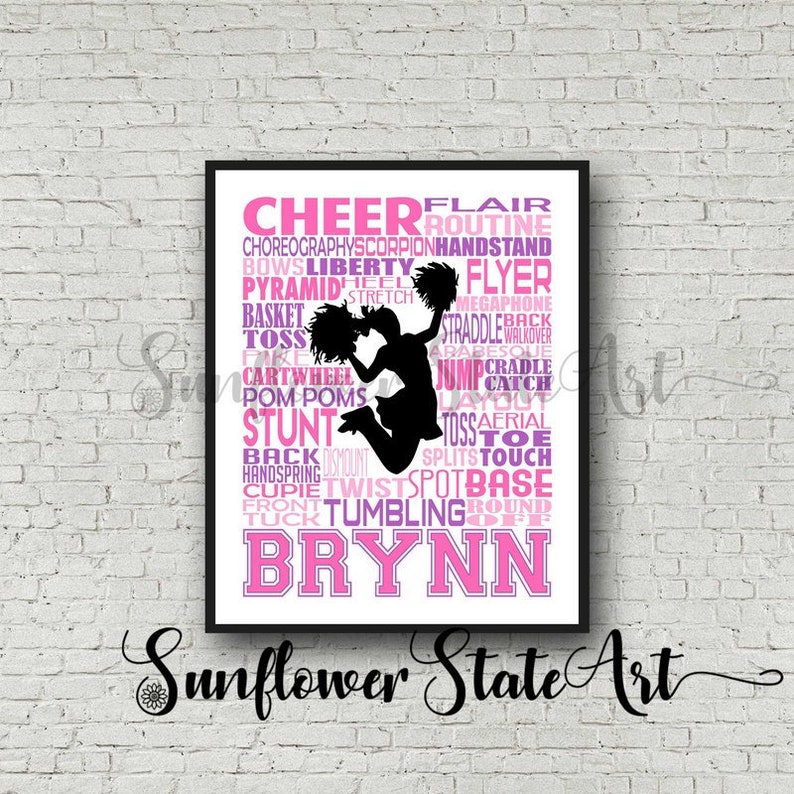 Cheer Gift Personalized Cheerleader Art Summit Cheer Gifts | Etsy