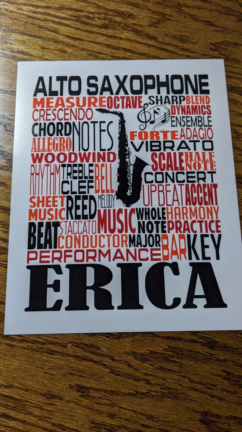 Personalized Saxophone Poster Typography Sax Player Gift | Etsy