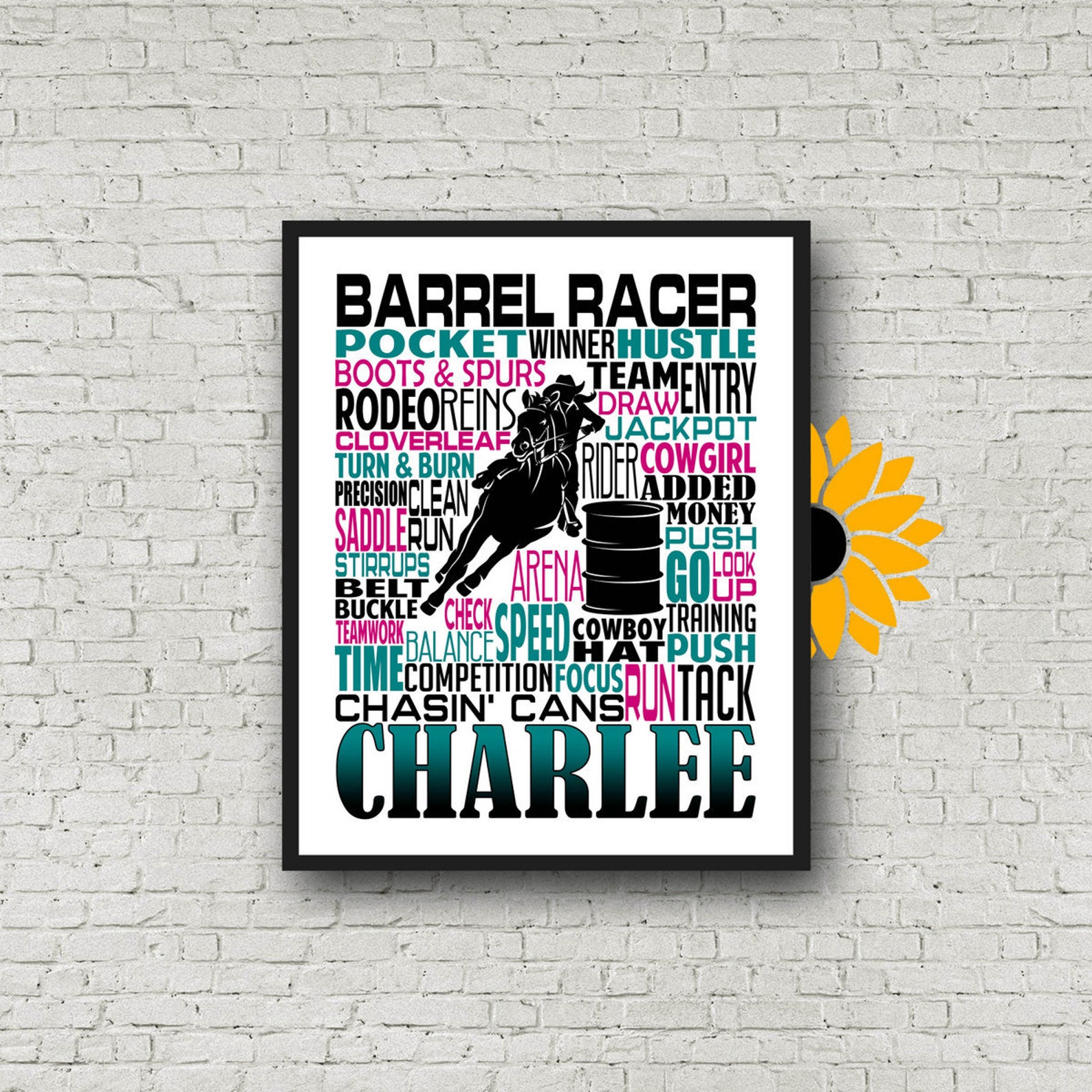 Personalized Barrel Racing Poster Barrel Racer Typography - Etsy