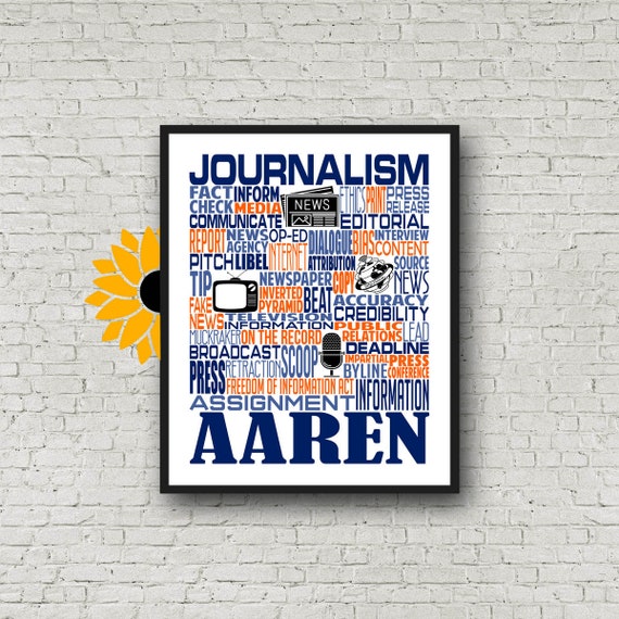 Personalized Journalism Poster Gift for Journalism Teacher - Etsy