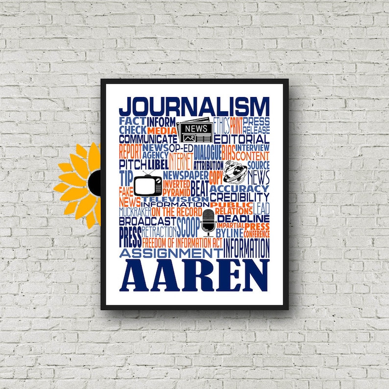 Personalized Journalism Poster Gift for Journalism Teacher - Etsy