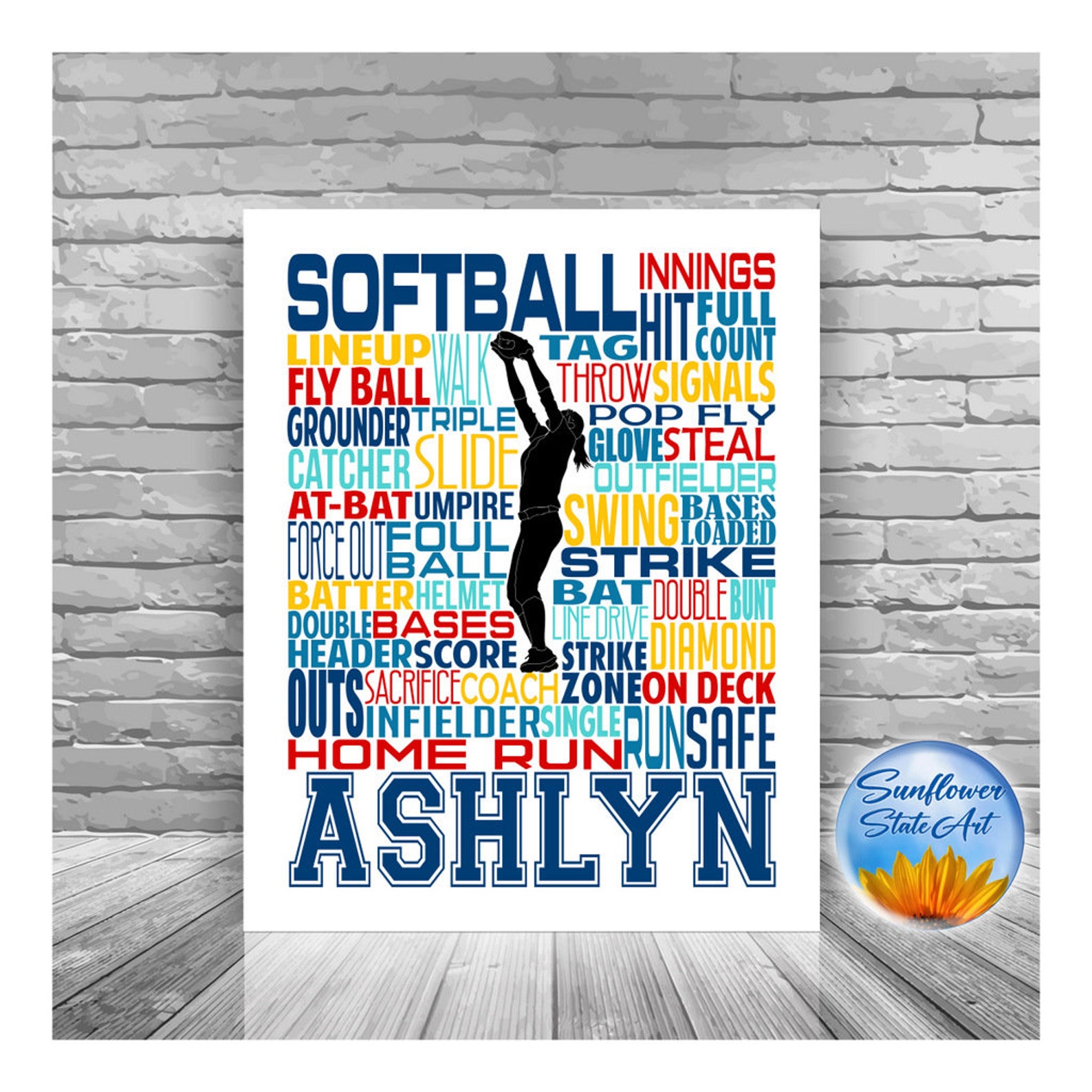 Softball Gift Softball Art Softball Word Art Softball - Etsy