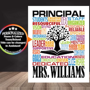 Principal Appreciation Day, Personalized Principal Poster, Teacher ...