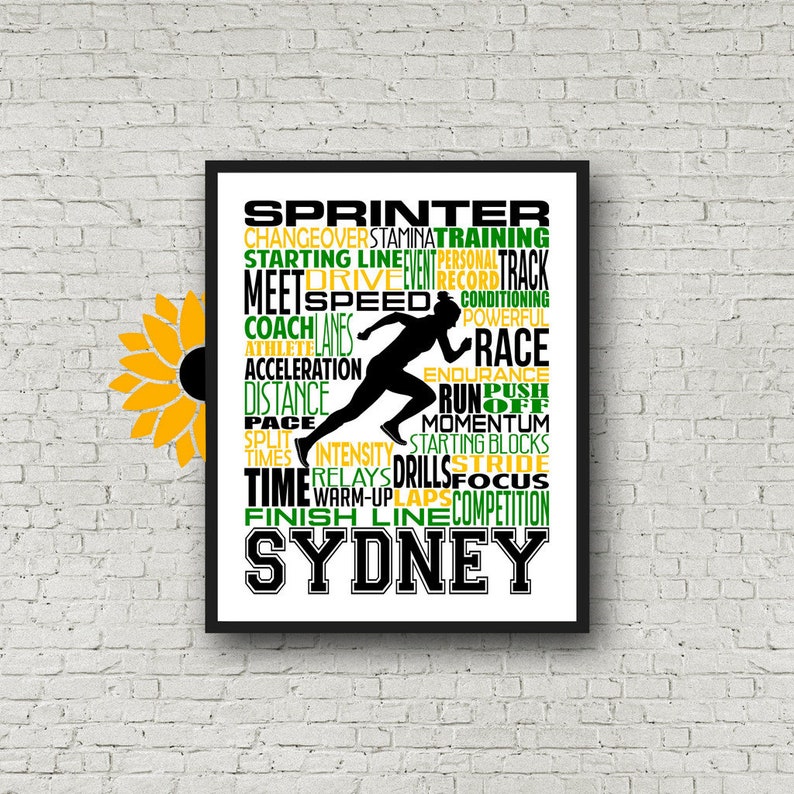 Sprinter Poster Personalized Runner Poster Runner Typography - Etsy