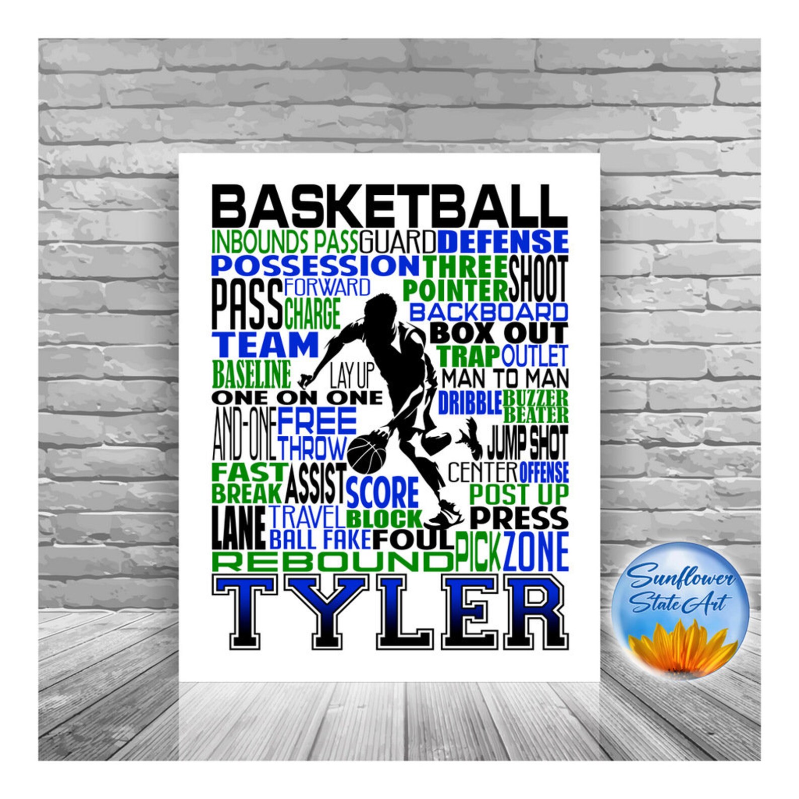 Boy's Basketball Typography Basketball Gift Basketball - Etsy