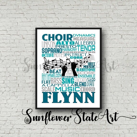 Choir Typography Choir Teacher Gift Gift for Music Teacher | Etsy