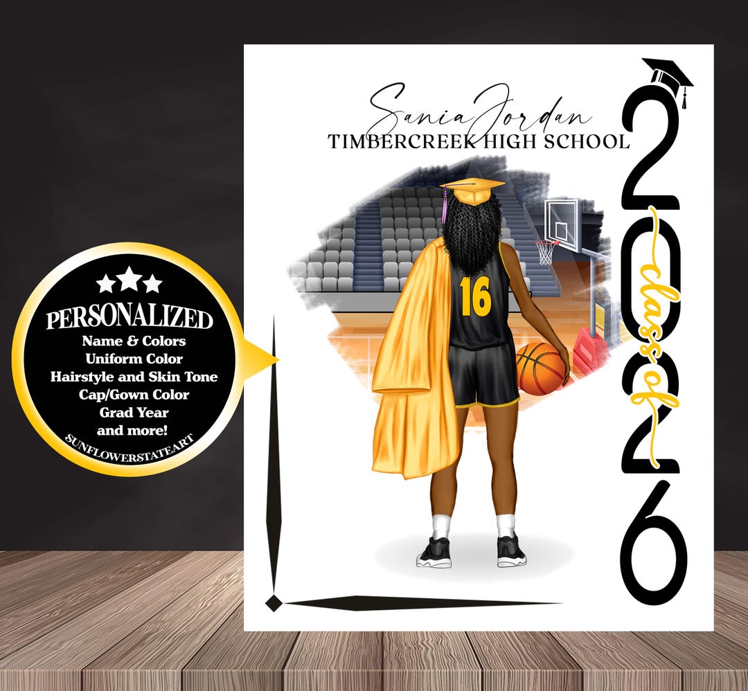 Basketball Poster, Basketball Graduation Gift, Senior Night Gift ...