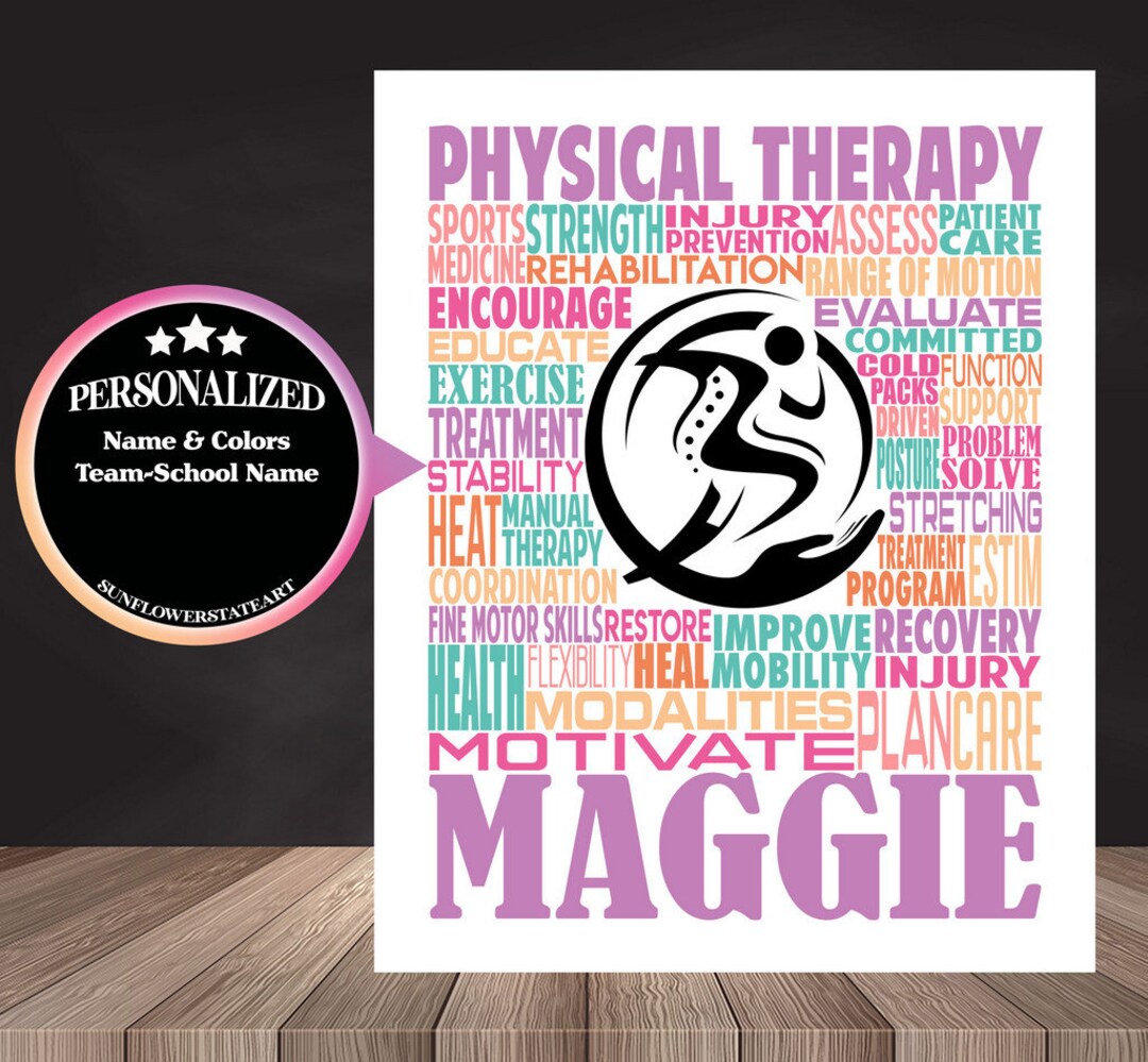 Physical Therapist Poster, PT Gift, PT Word Art, Gift for Physical ...