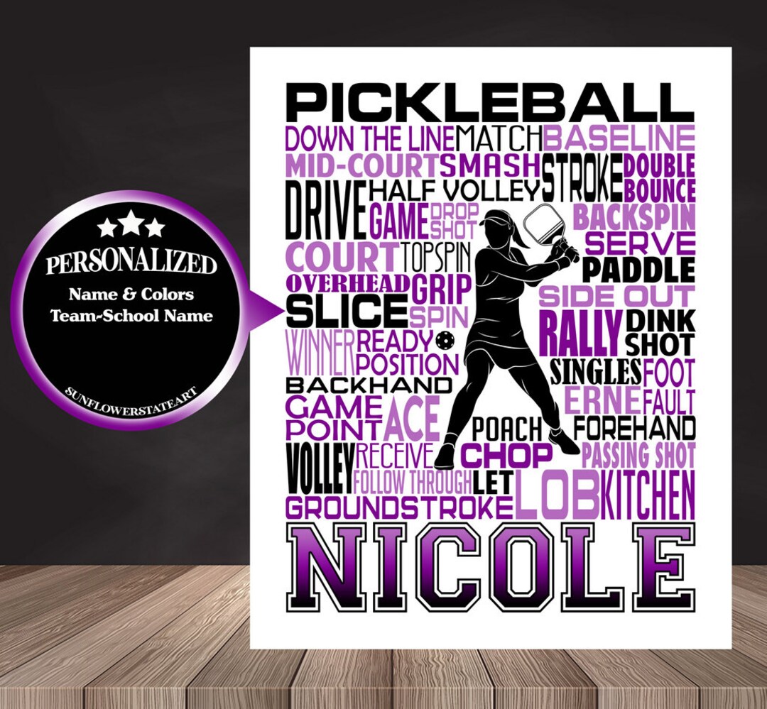 Pickleball Poster, Personalized Pickleball Sign, Gift for Pickleball ...