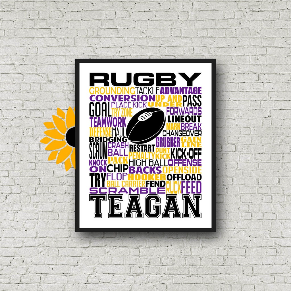 Personalized Rugby Poster Rugby Typography Rugby Player - Etsy UK