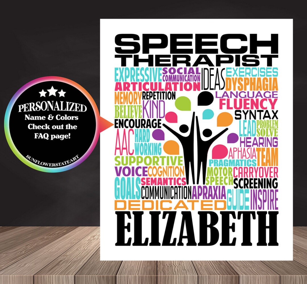 Speech Therapist Sign, Speech Therapy Poster, Gift for Speech Therapist ...