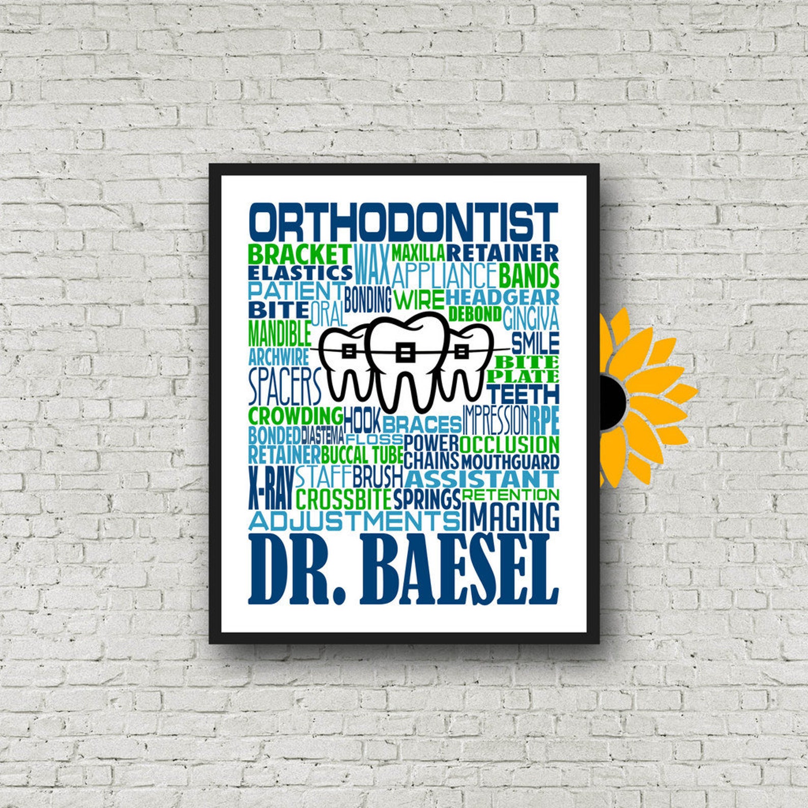 Gift for Orthodontist Personalized Orthodontist Poster | Etsy