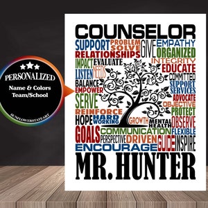 Counselor Poster, Personalized Family Counselor Art, Counselor Word Art ...