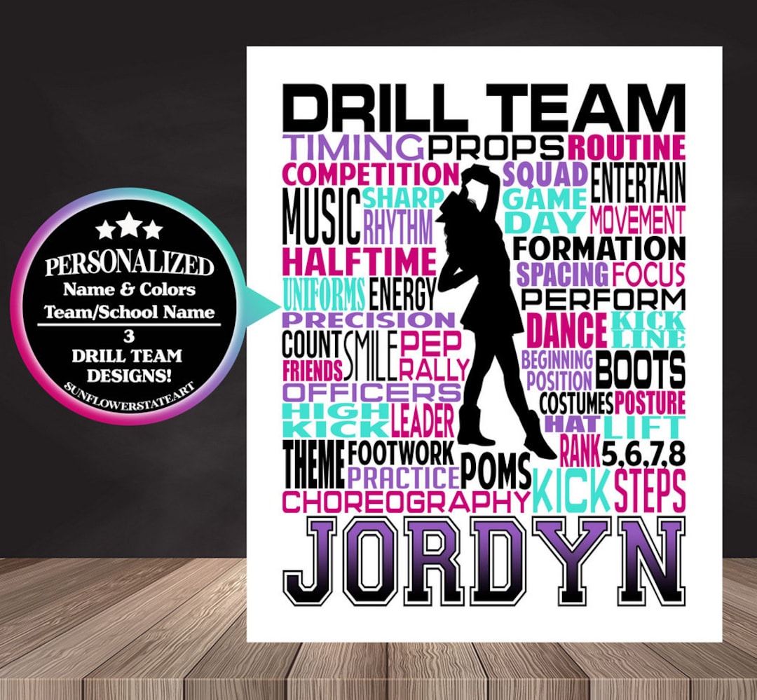 Drill Team Poster, Gift for Drill Team, Dancing Art, Dancing Print ...