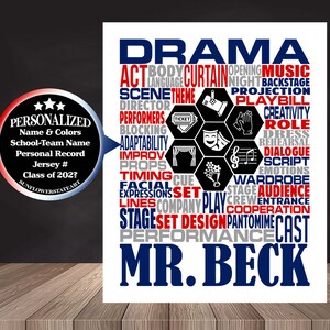 Drama Teacher Gift, Drama Class, Theater Class Gift, Personalized ...