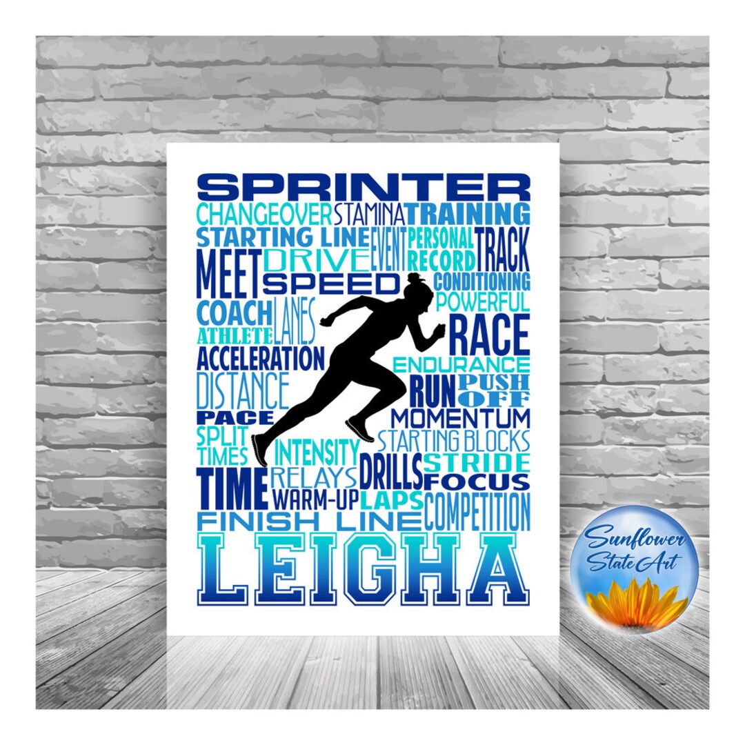 Sprinter Poster Personalized Runner Poster Runner Typography - Etsy