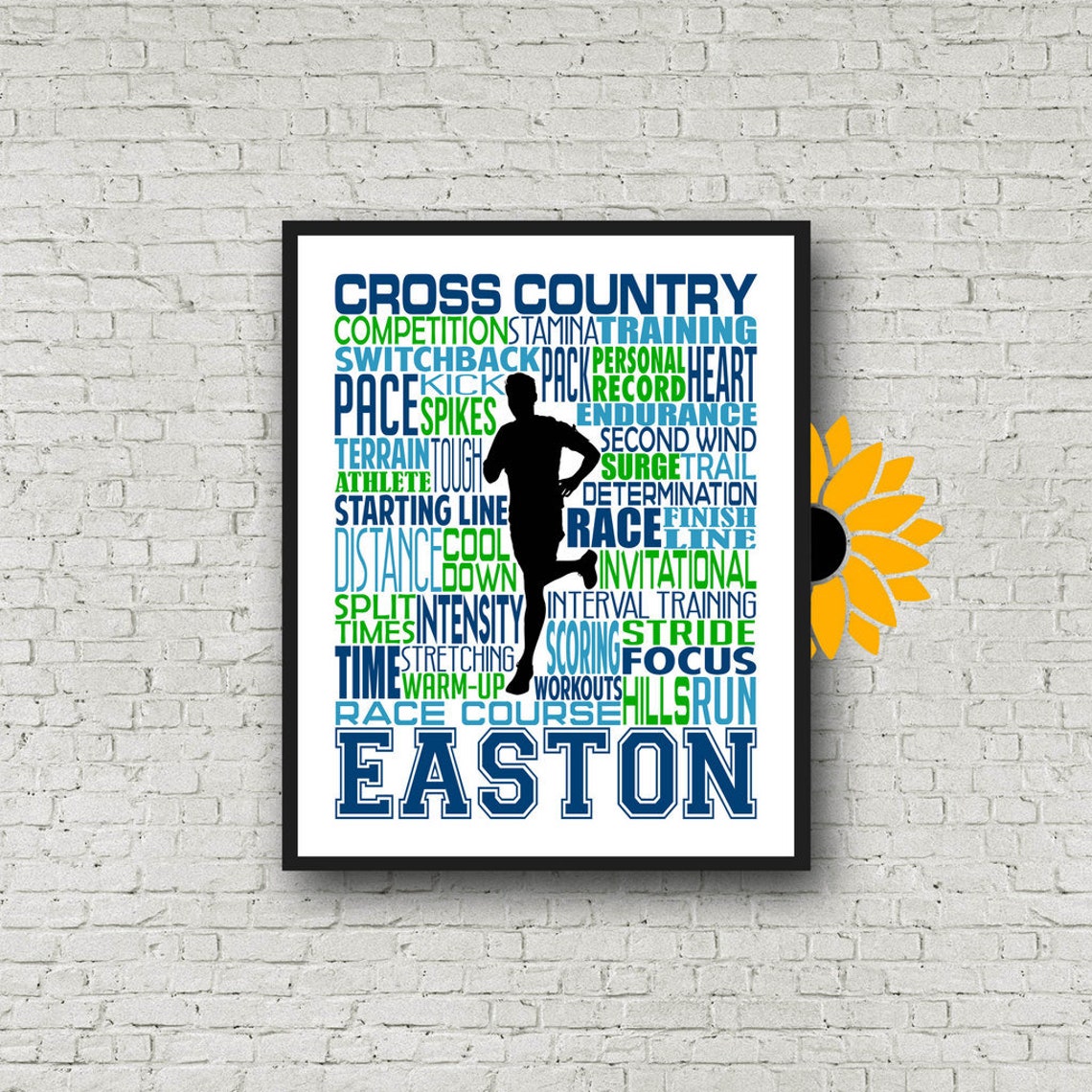 Personalized Cross Country Poster Cross Country Team Gift | Etsy