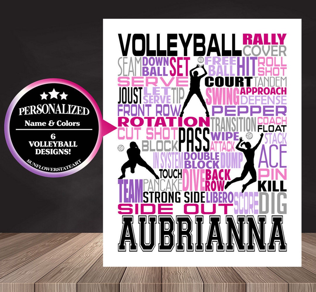Volleyball Player Sign, Volleyball Word Art Decor, Senior Night Gift ...
