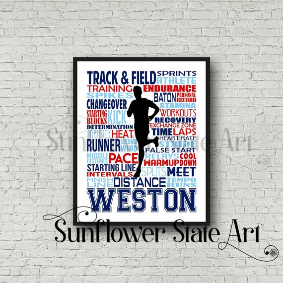 Personalized Runner Poster Runner Typography Print Track and | Etsy