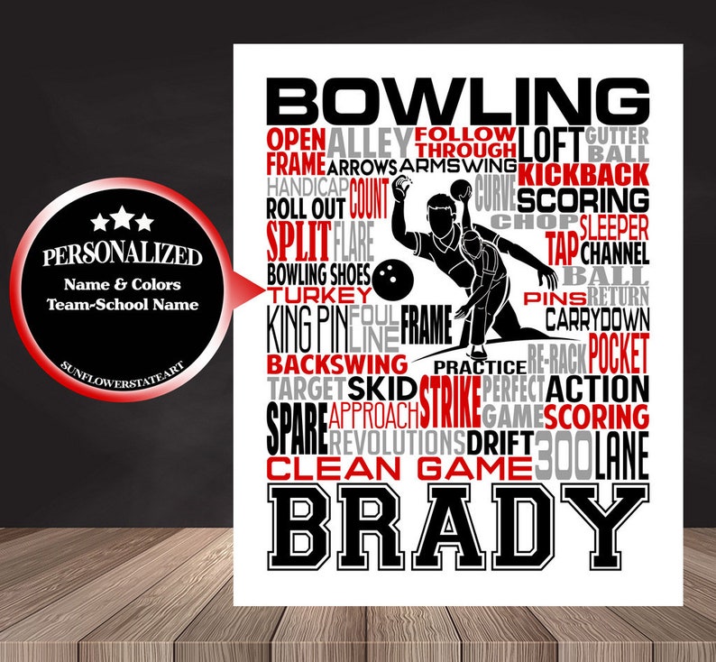 Bowling Poster, Bowler Word Art, Bowling Print, Bowler Gift, Bowling ...