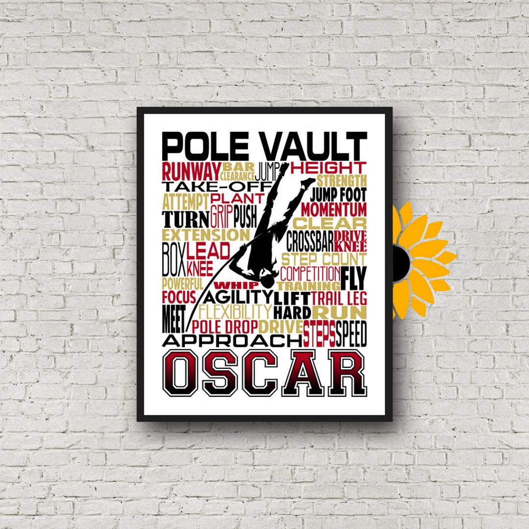 Personalized Pole Vaulting Poster Gift for Pole Vaulter Pole - Etsy