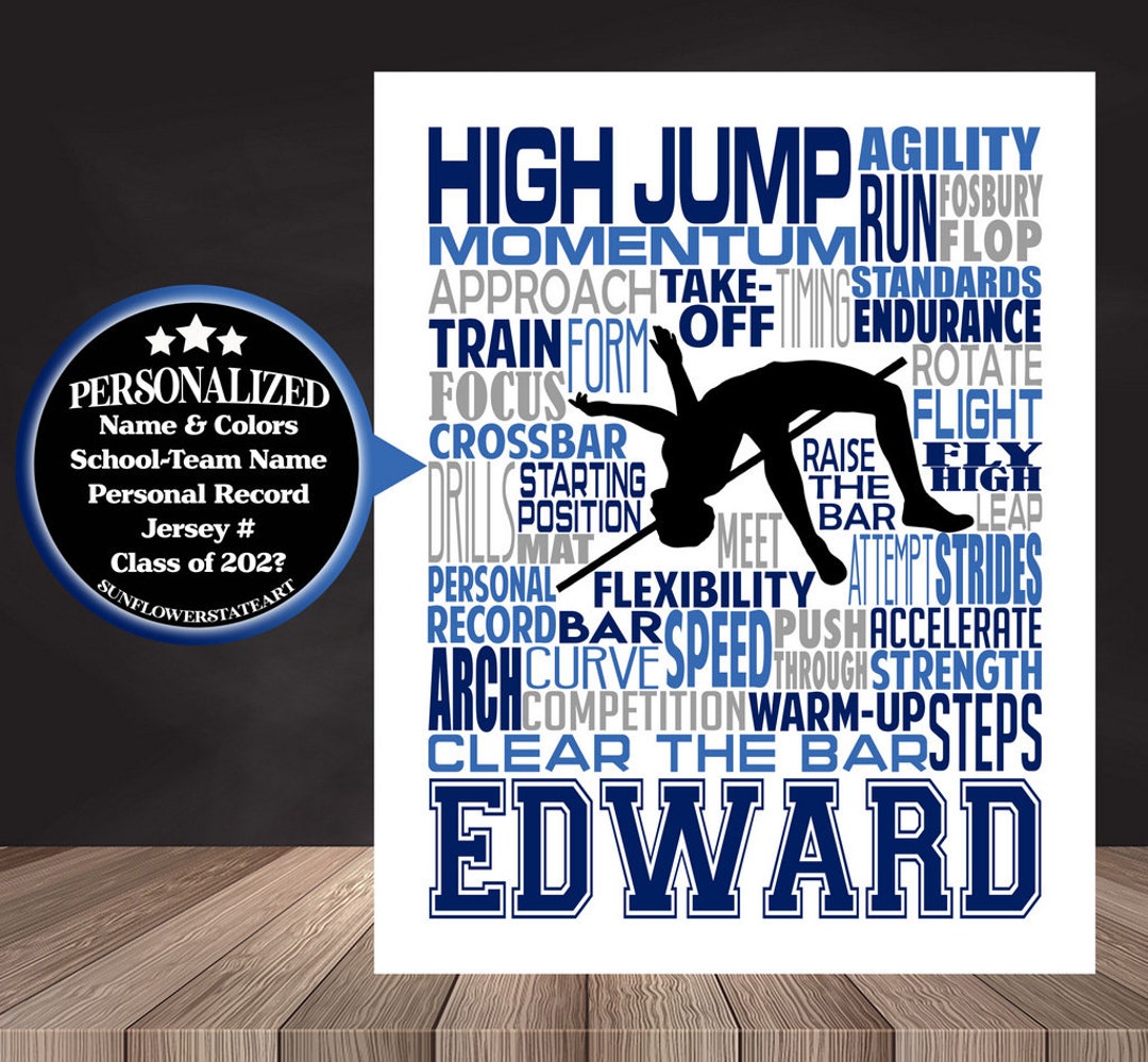 High Jump Poster, Gift for High Jumper, Track and Field Gift, Track ...