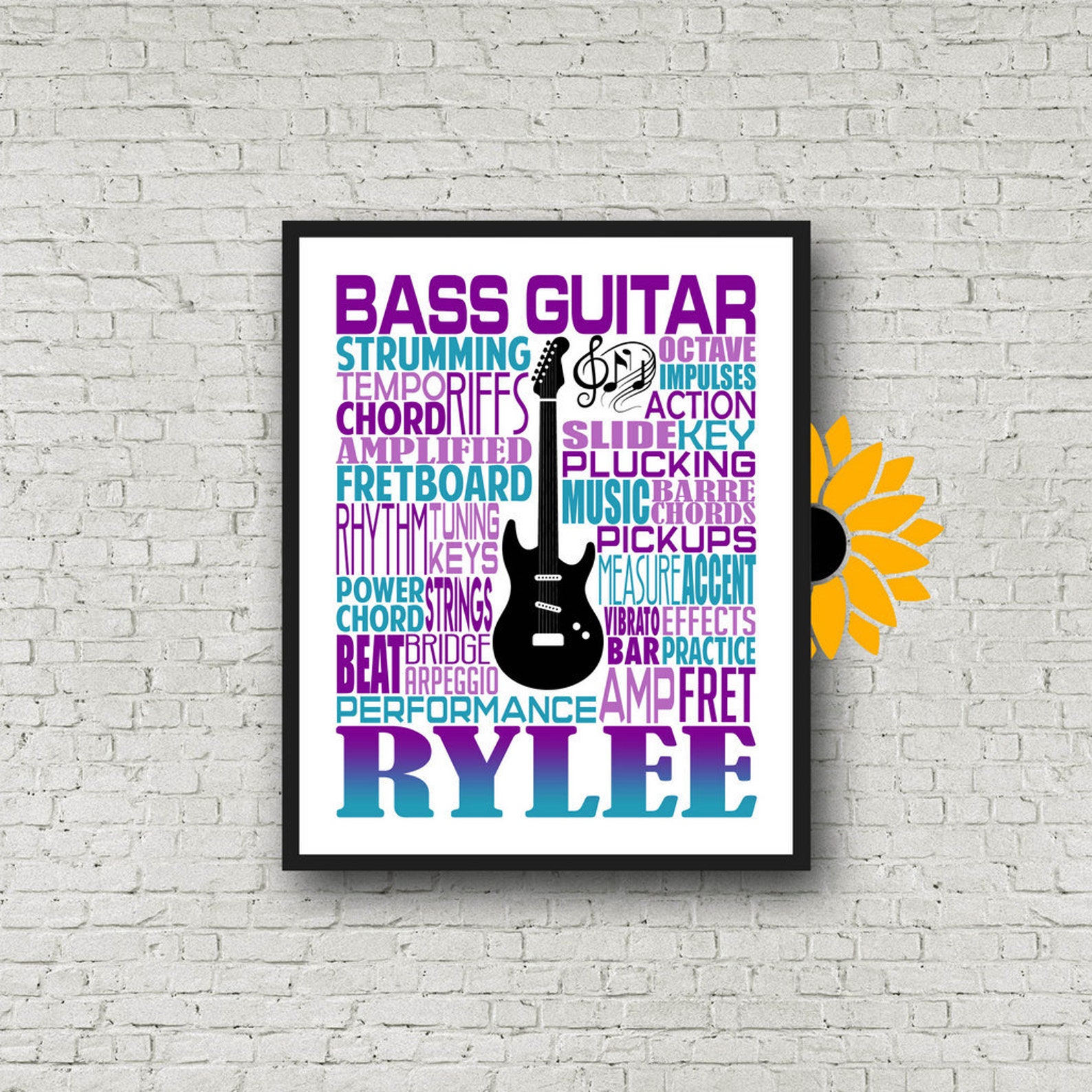 Personalized Electric Guitar Poster Guitar Typography Guitar | Etsy