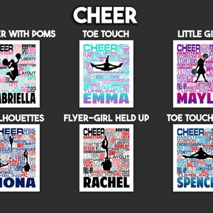 Cheerleading Word Art, Cheer Poster, Personalized Cheerleader Art ...