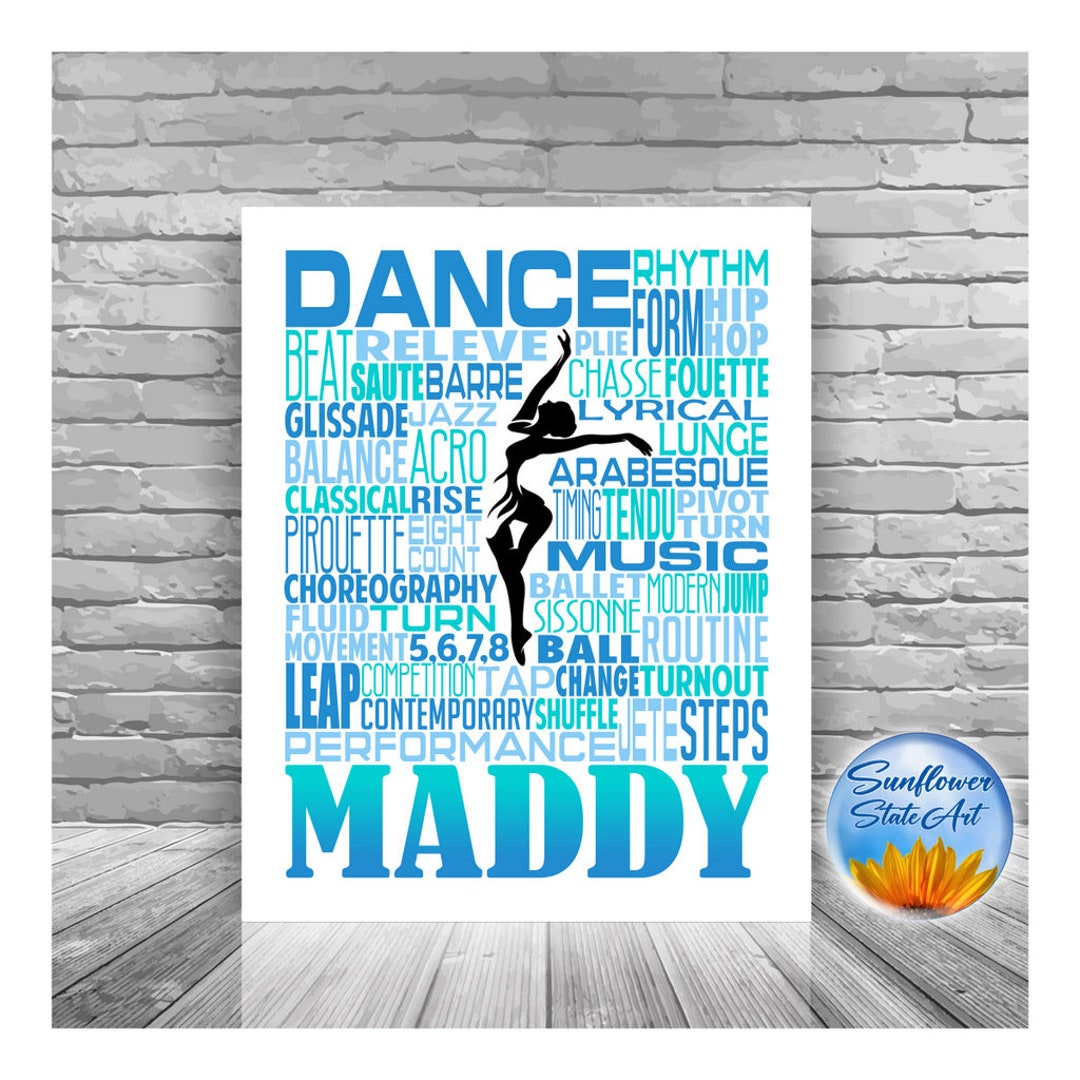 Personalized Dance Poster Gift for Dancer Dancing Art - Etsy