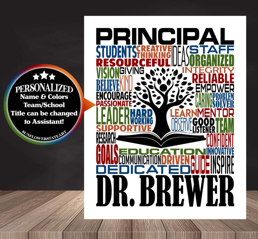 Principal Poster, Teacher Inspiration Gift, Educator Gift, Gift for ...