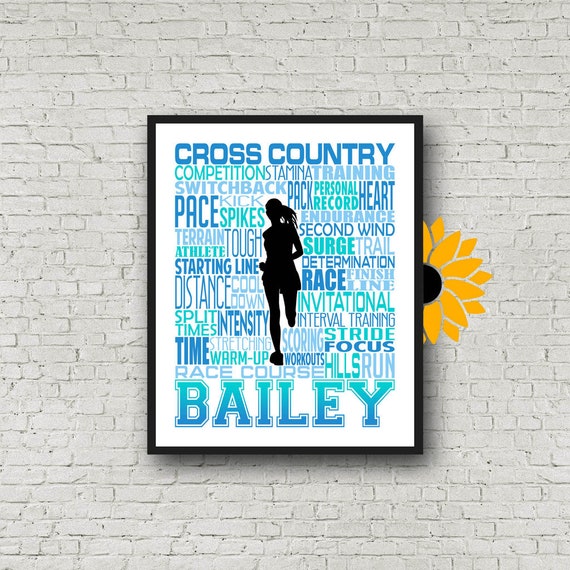 Personalized Cross Country Poster Cross Country Team Gift | Etsy