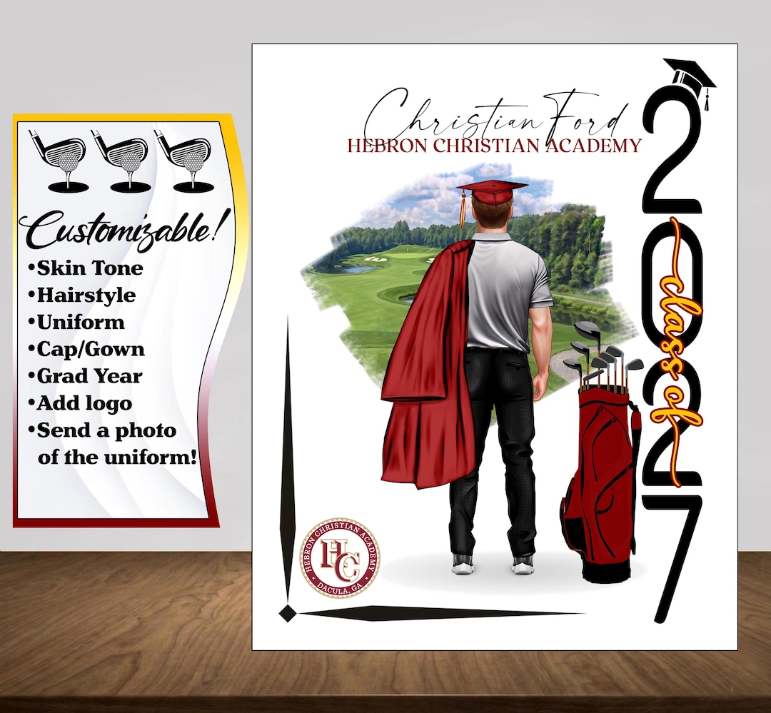 Golf Poster, Golfing Graduation Gift, Senior Night Gift, Graduation ...