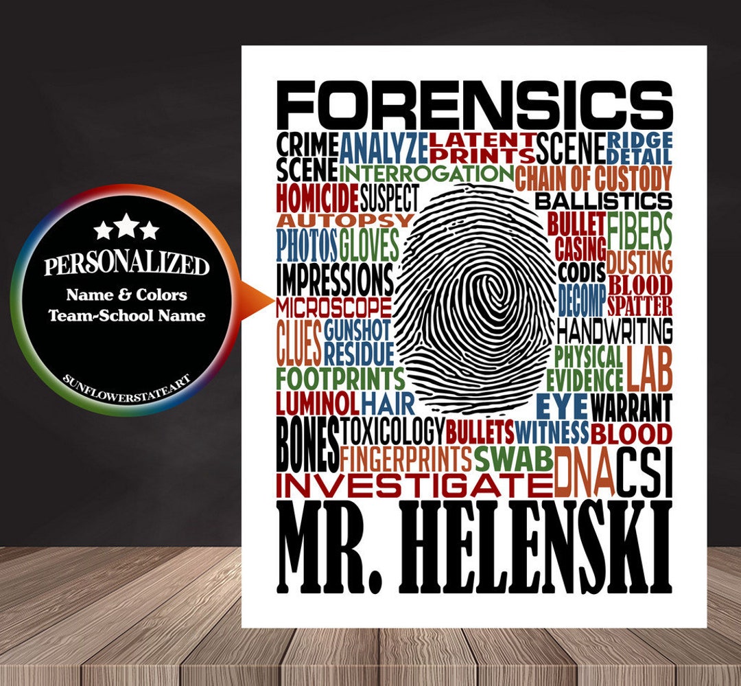 Forensics Teacher Poster, Forensics Word Art Sign,forensics Teacher ...