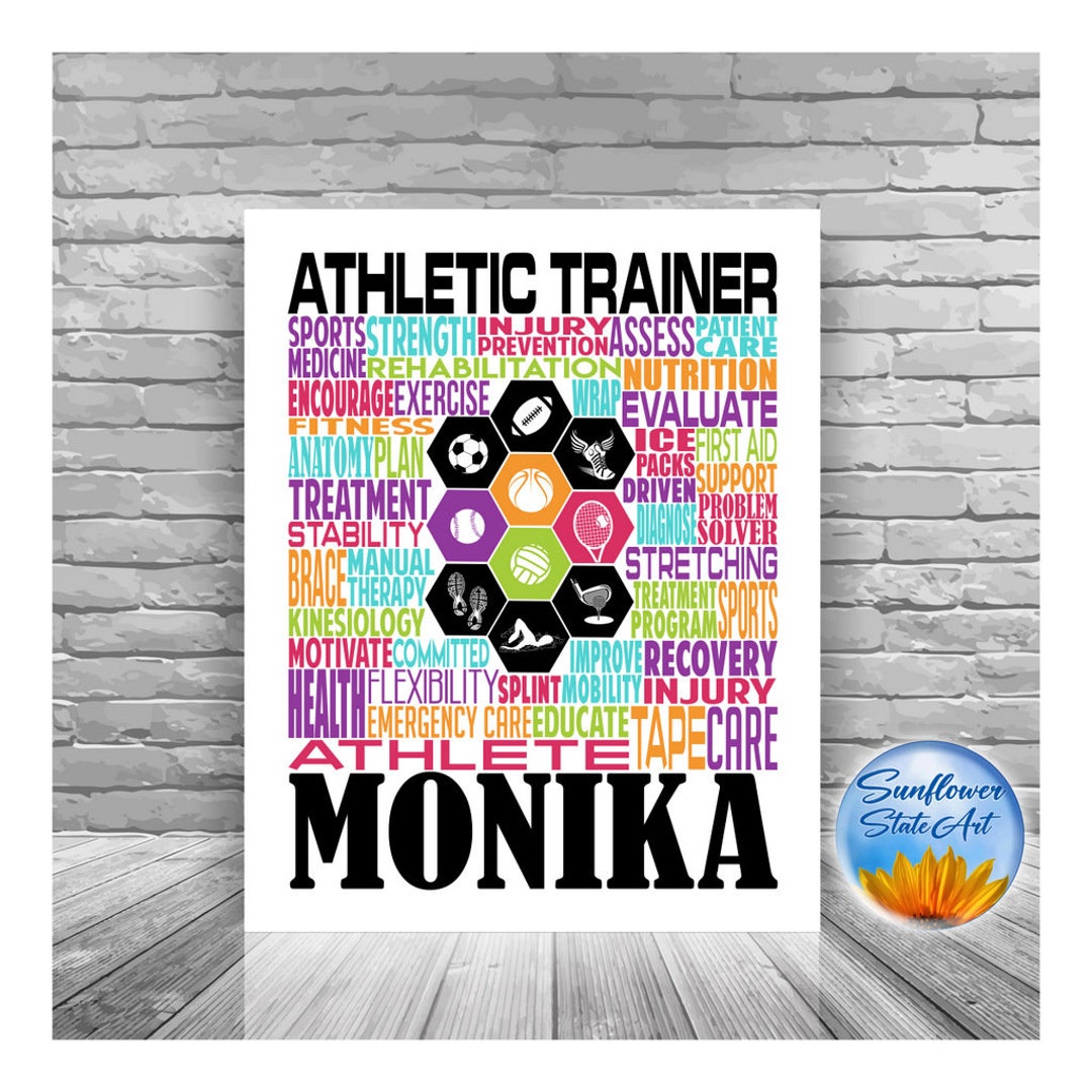 Personalized Athletic Trainer Poster Athletic Trainer - Etsy