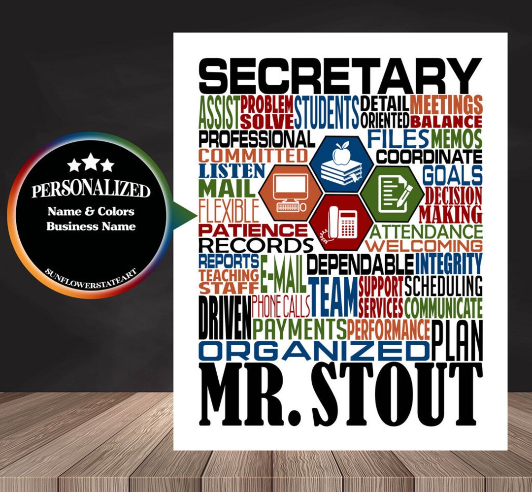 School Secretary Poster, Secretary Gift, Office Manager Gift ...