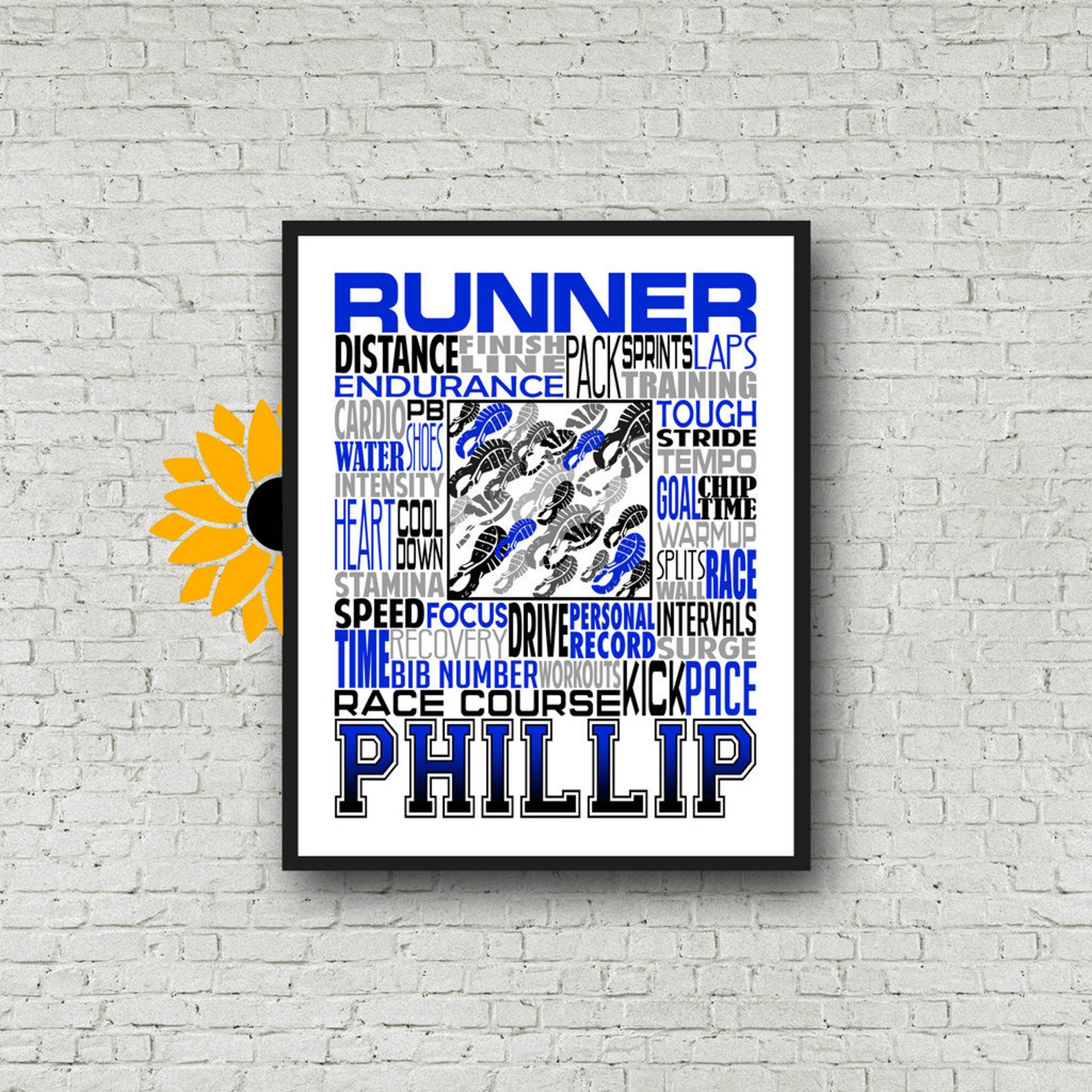 Personalized Running Poster Gift for Runners Runner | Etsy