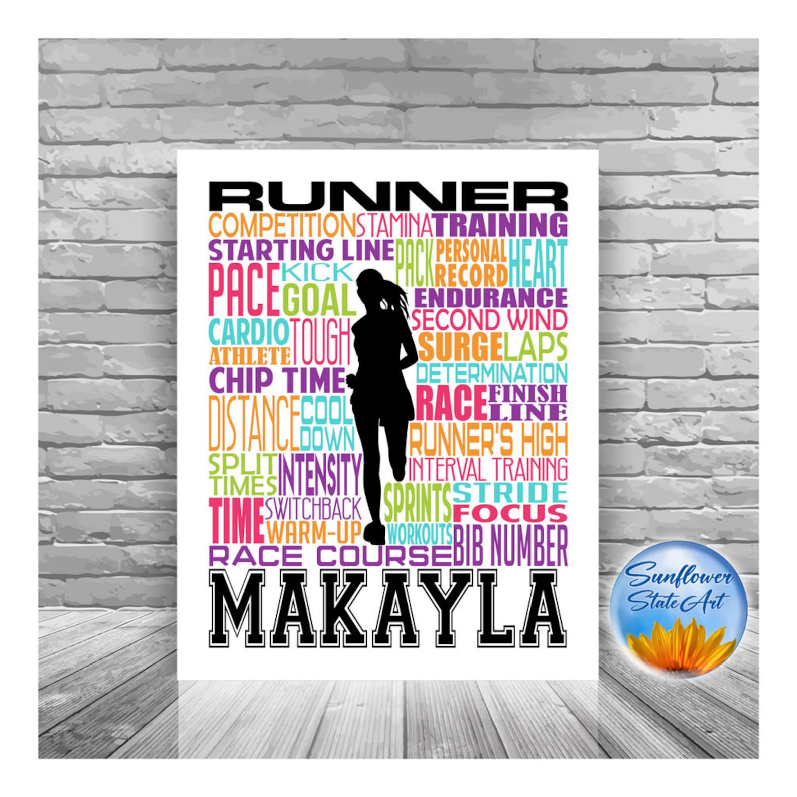 Personalized Running Poster Gift for Runners Runner - Etsy